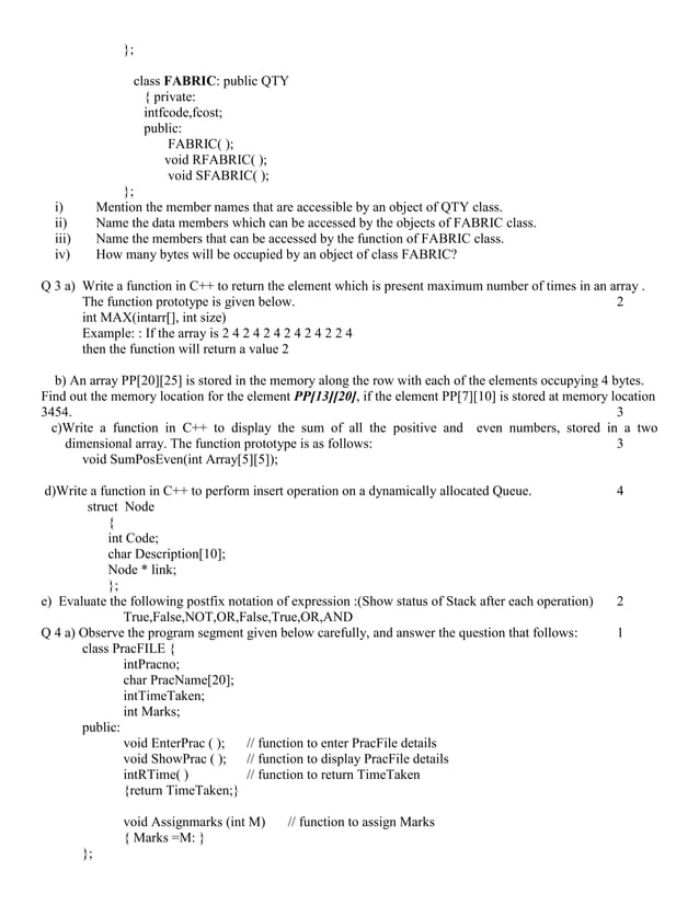 Computer Science Sample Paper 2 | PDF
