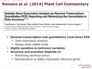 Reverse transcription-quantitative PCR (RT-qPCR): Reporting and ...