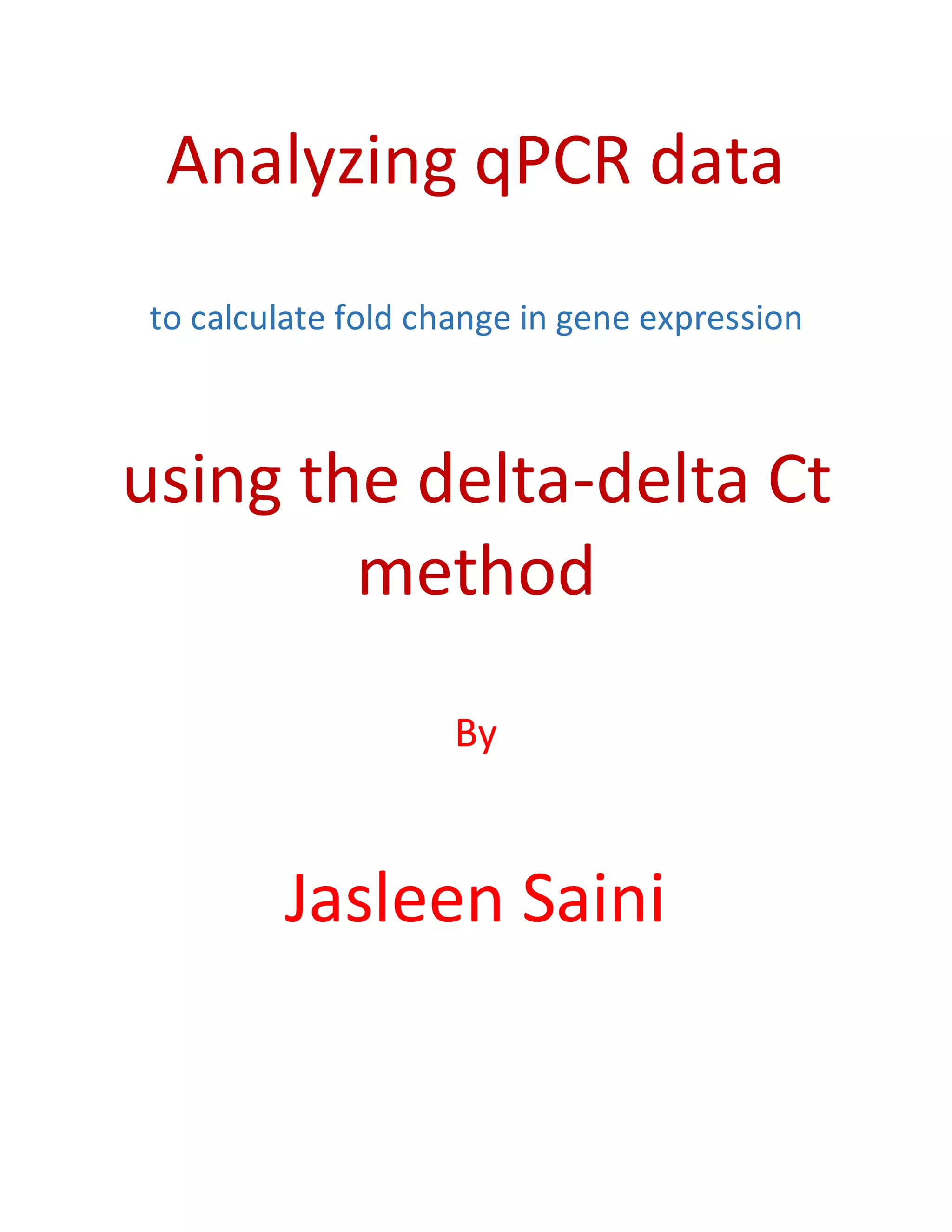 How to analyze qPCR data? | DOCX