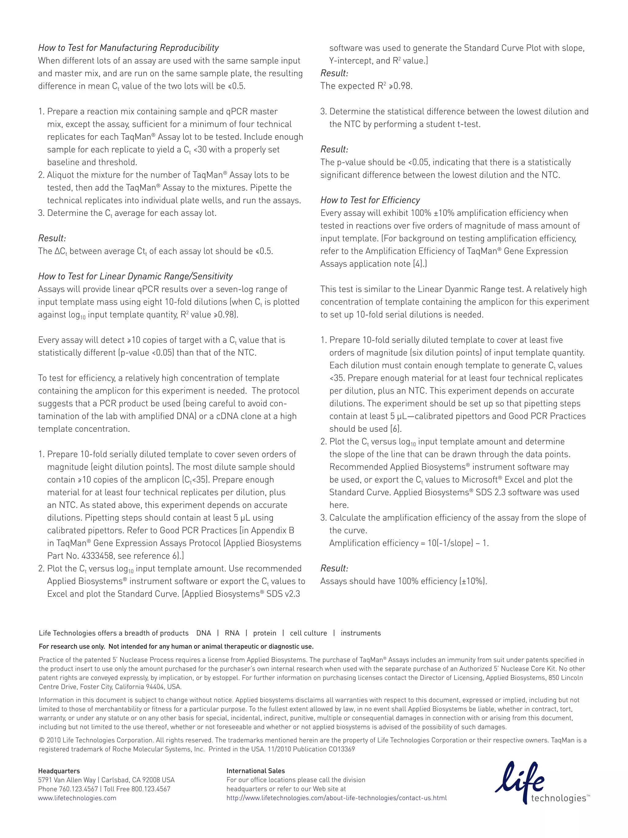 Gene Expression Assay Performance Guaranteed With the TaqMan® Assays ...