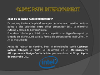 Bus Quick Path Interconnect [QPI] | PPTX