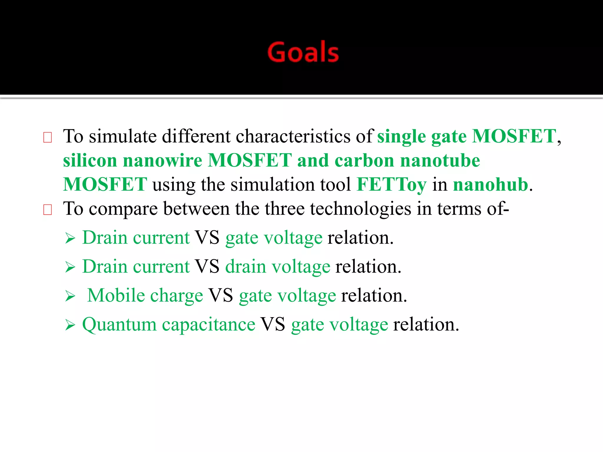A Comparative Study on Carbon Nanotube MOSFET, Silicon Nanowire MOSFET ...