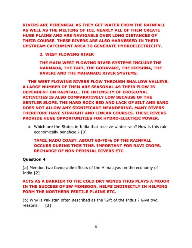 Class X ICSE Geography Solved Question Paper | PDF