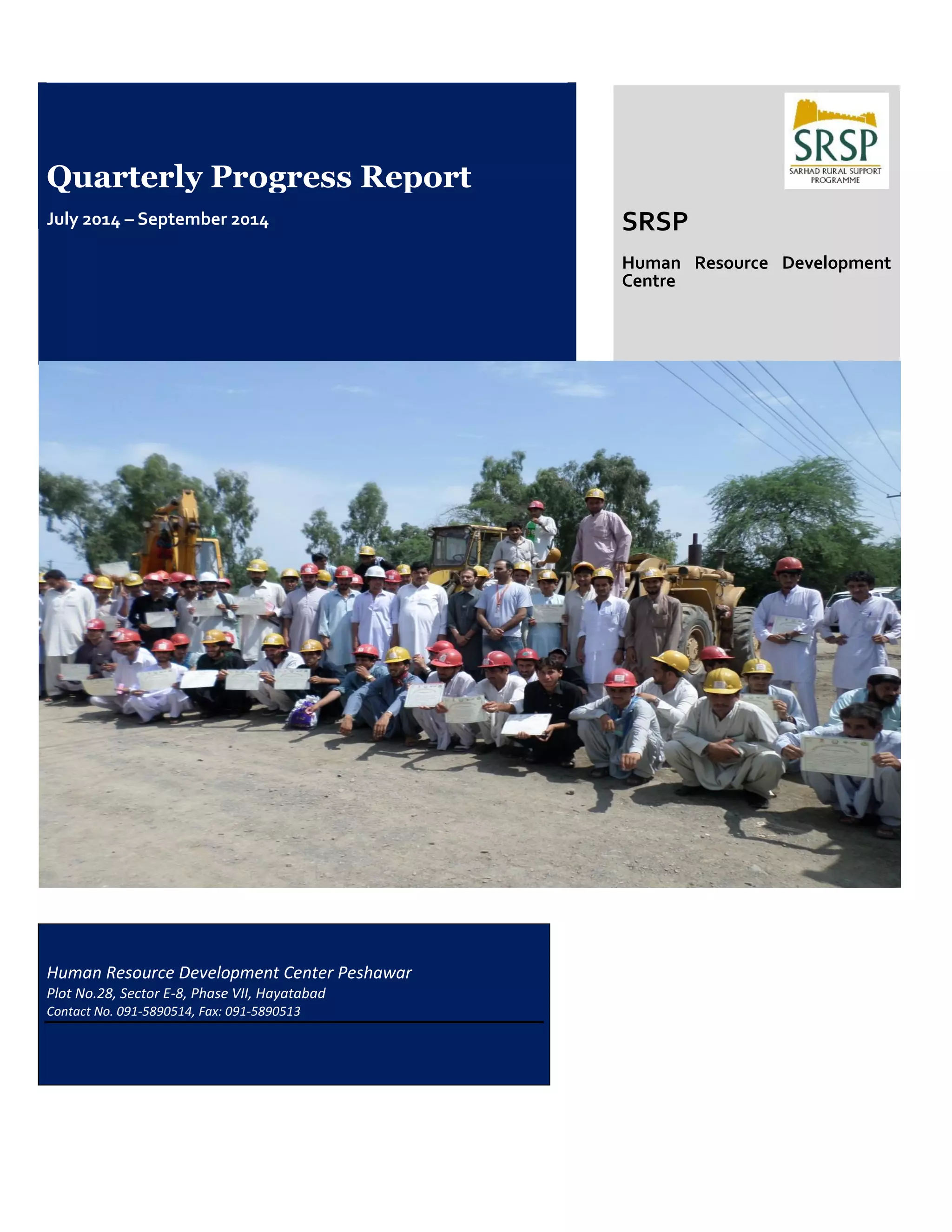 Quarterly Progress Report for SRSP HRD Section | PDF