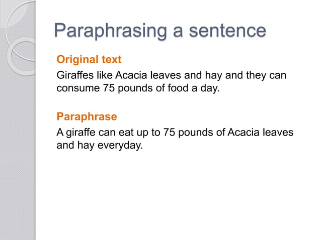 Quoting, Paraphrasing and Summarizing | PPTX