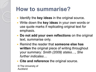 Quoting, Paraphrasing and Summarizing | PPTX