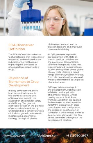 QPS Biomarker Capabilities | PDF | Biotech and Biomedical Industry ...