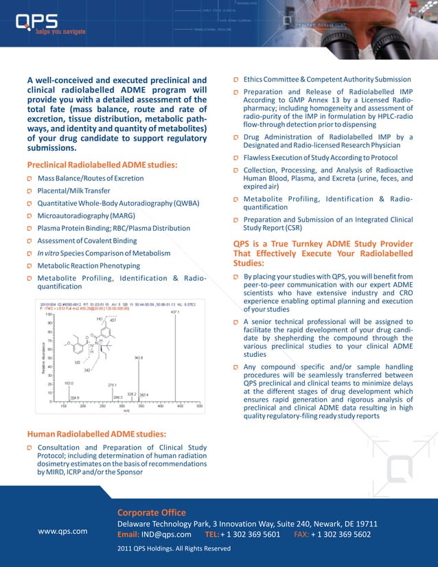 QPS Radiolabelled ADME Flyer | PDF | Endocrine and Metabolic Diseases | Diseases and Conditions