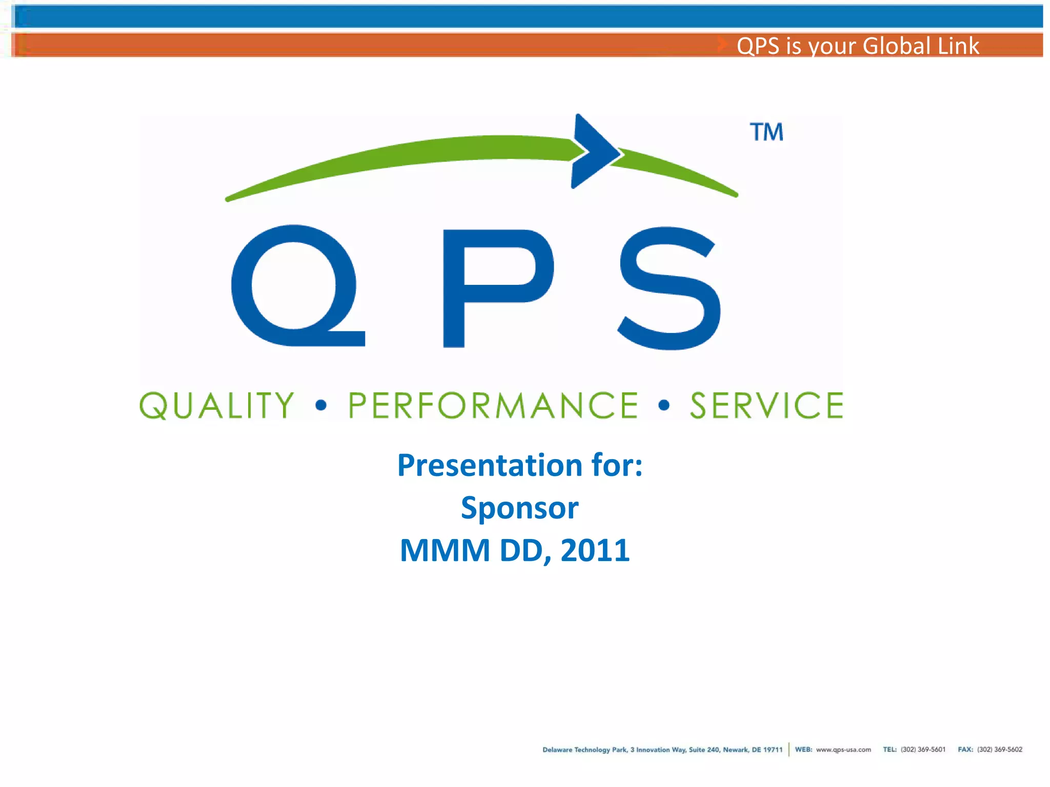 QPS Global Capabilities Presentation | PPT