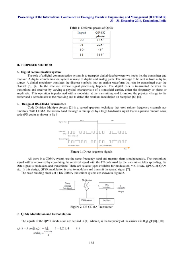 Qpsk Modulation For Dsss Cdma Transmitter And Receiver Using Fpga Pdf