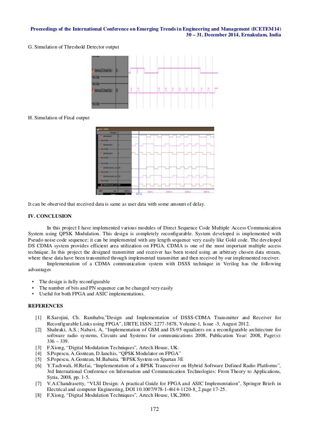 Qpsk Modulation For Dsss Cdma Transmitter And Receiver Using Fpga