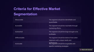 market segmentation and benefits of market segmentation | PPTX