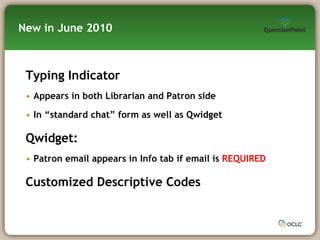 QuestionPoint user group June 2010 | PPT | Technology & Computing