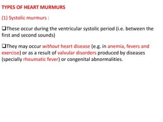Murmurs | PPT | Heart and Cardiovascular Diseases | Diseases and Conditions