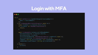 Flutter Firebase Firebase Multi-Factor Authentication(MFA) | PPT