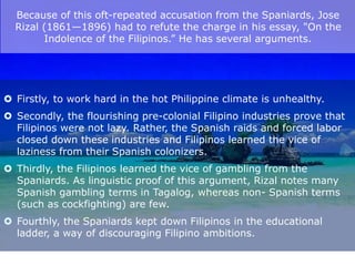Notes on the filipino philosophy of work and leisure | PPTX