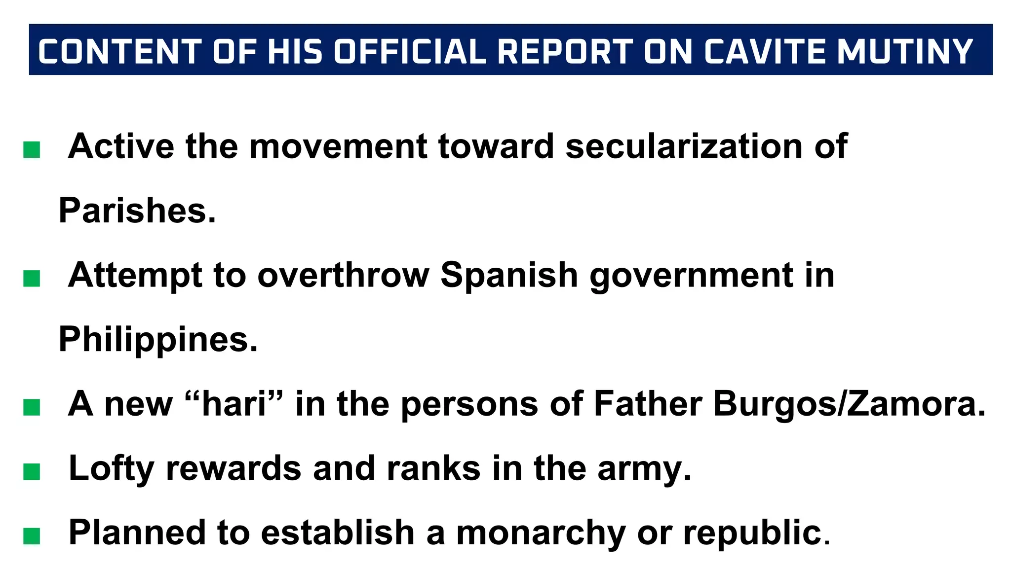 Official Report in Cavite Mutiny | PPTX