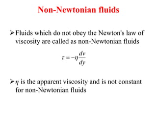 newtonian and non newtonian behaviour of fluids | PPTX
