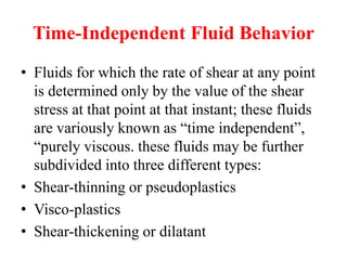 newtonian and non newtonian behaviour of fluids | PPTX