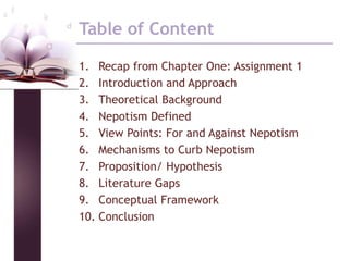 Nepotism on Employees Job Satisfaction | PPT