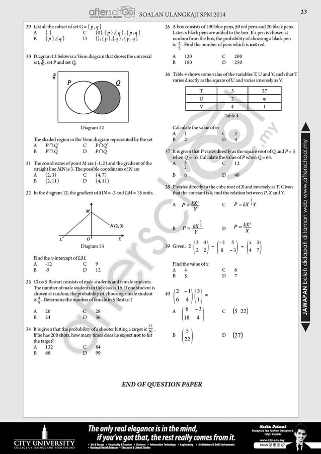 SOALAN ANALISIS SPM 2014 | PDF