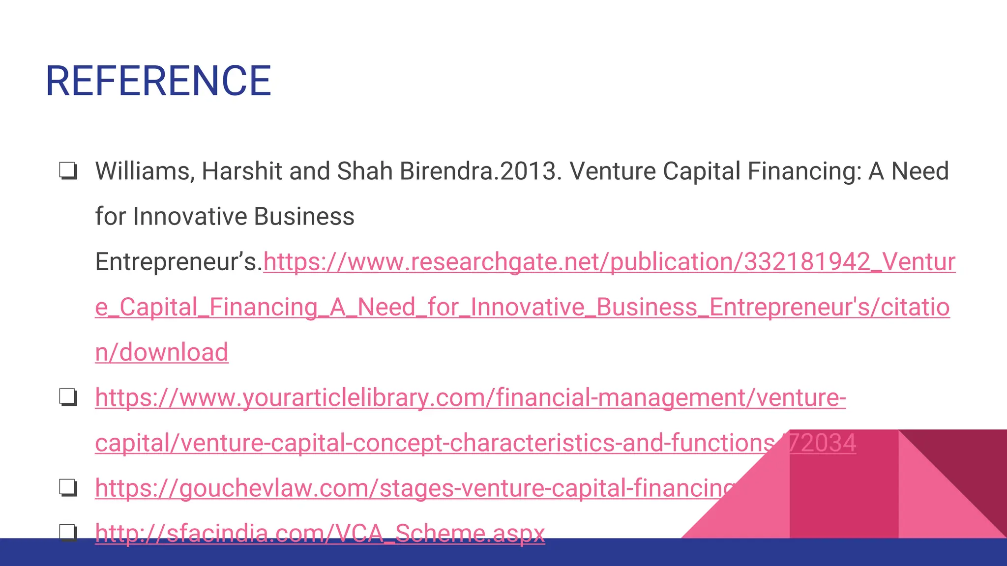 VENTURE CAPITAL FINANCING - CONCEPT, PURPOSE AND SCHEMES. pptx | PPTX
