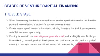 VENTURE CAPITAL FINANCING - CONCEPT, PURPOSE AND SCHEMES. pptx | PPT