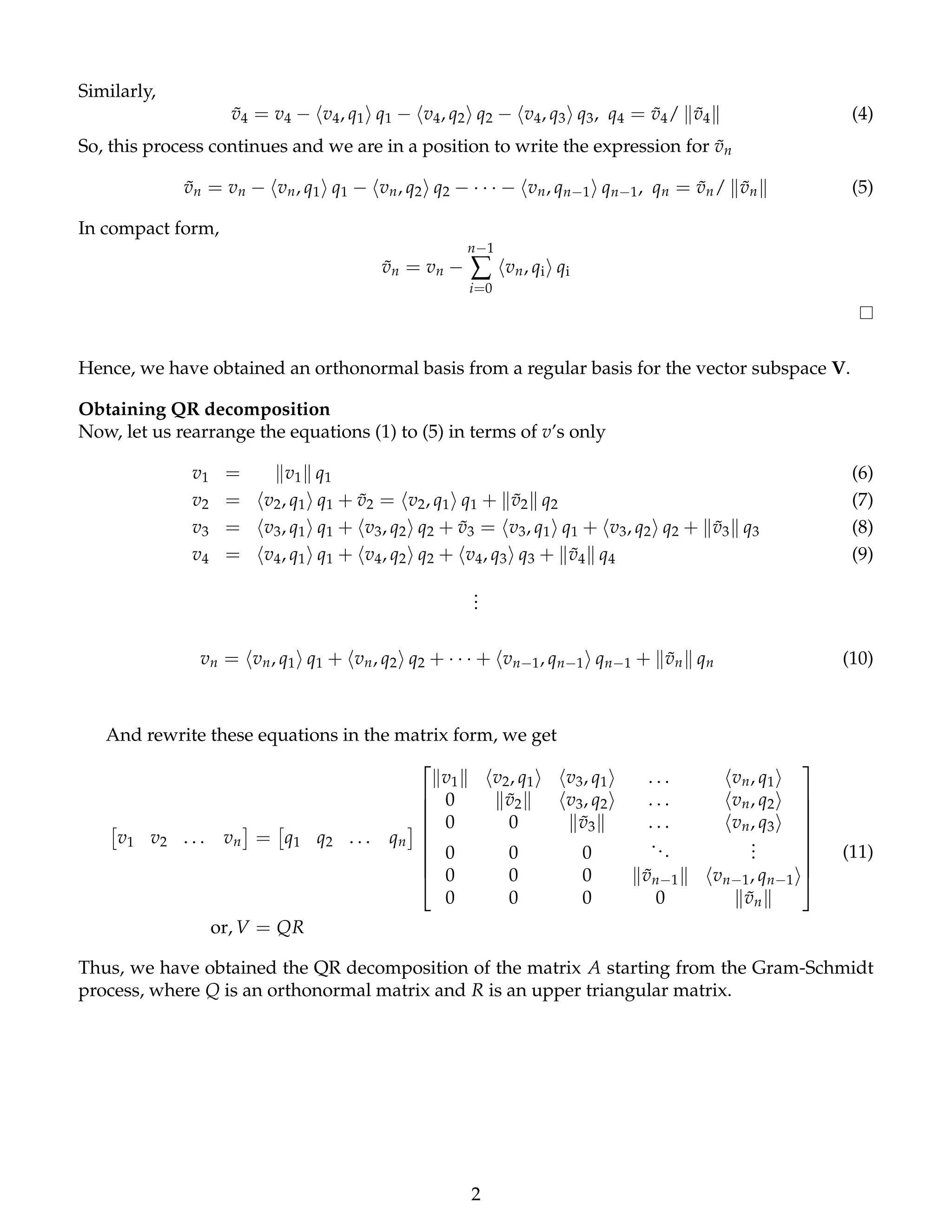 Gram-Schmidt Orthogonalization and QR Decompositon | PDF | Technology & Computing