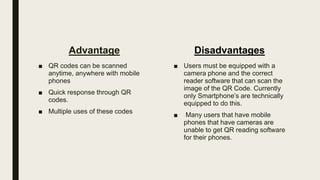 QR Code - Mobile readable Barcode | PPTX | Smartphones | Consumer ...