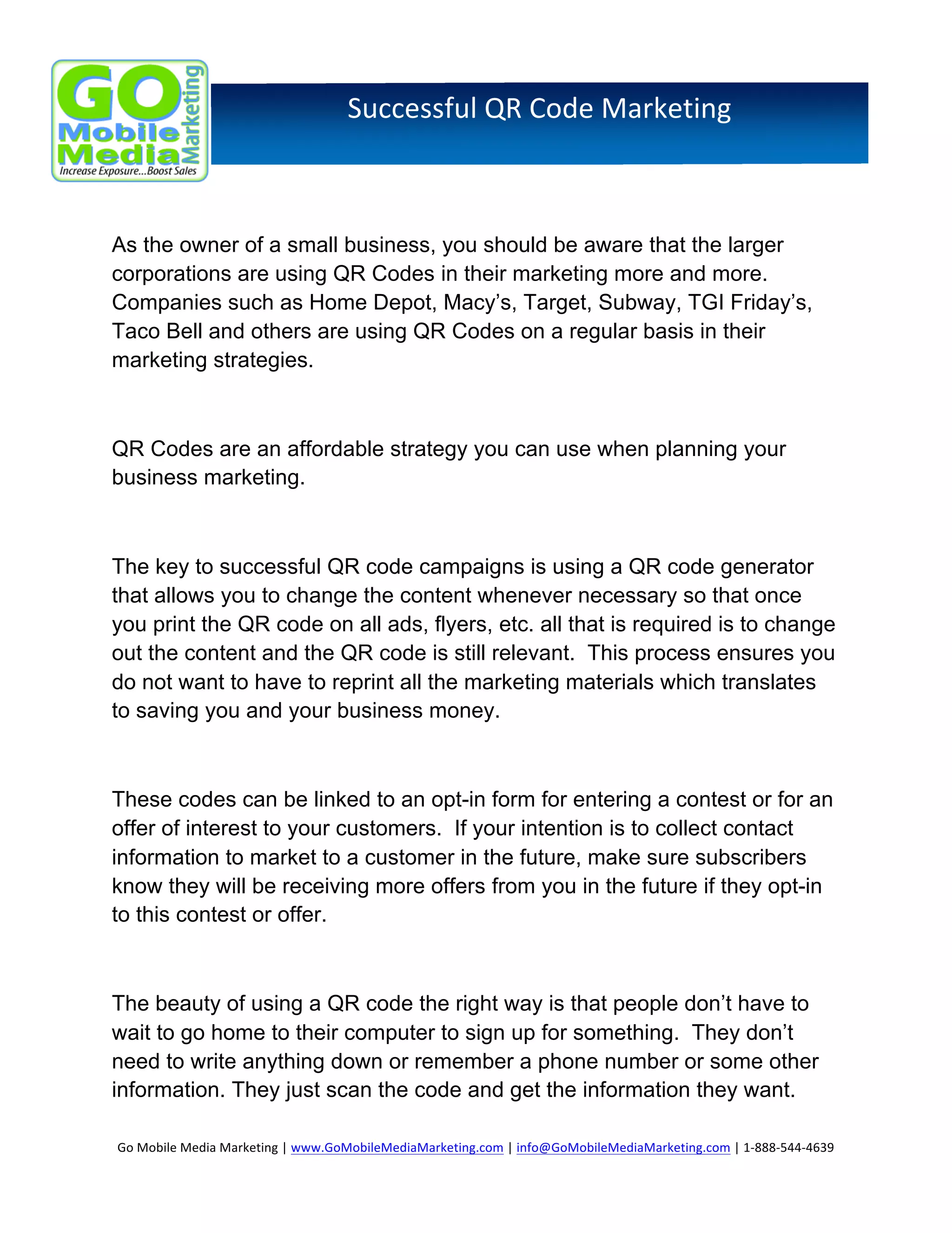 Successful QR Code Marketing | PDF