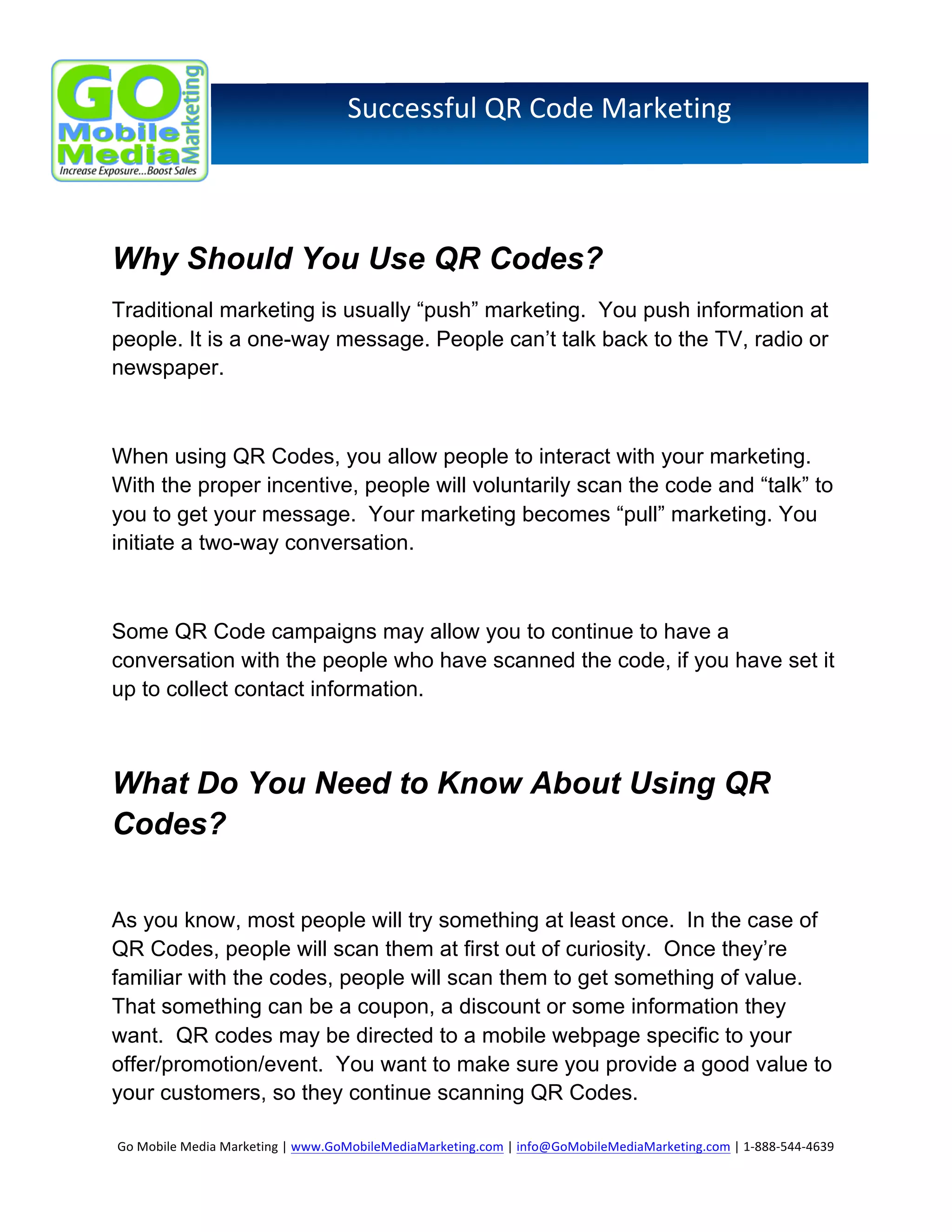 Successful QR Code Marketing | PDF