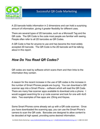 Successful QR Code Marketing | PDF