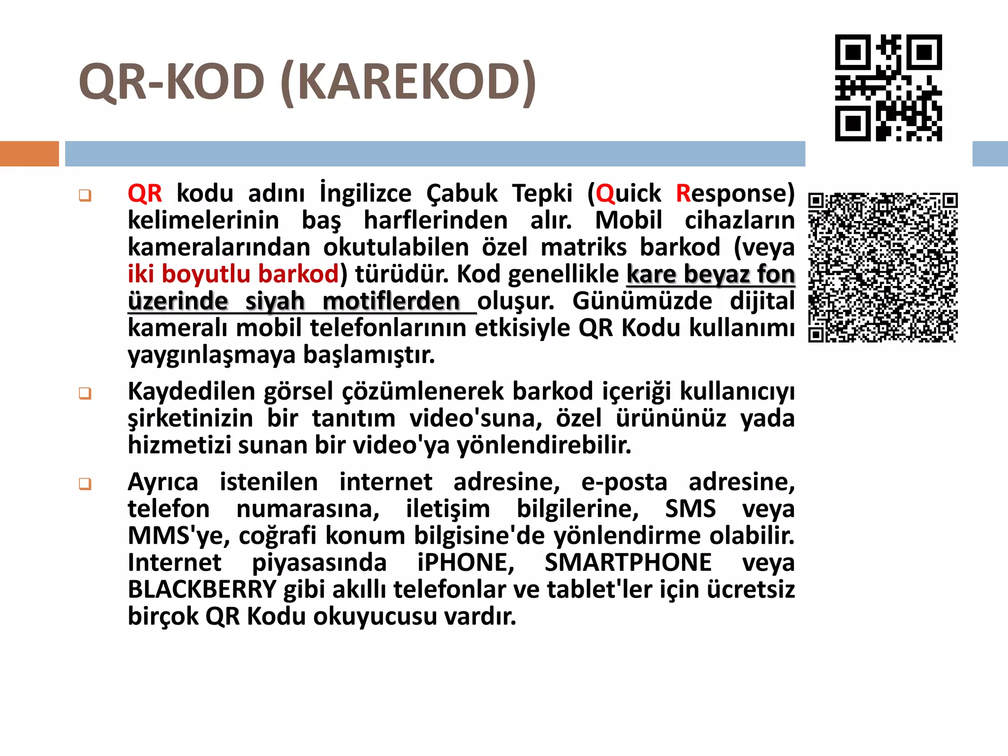 Qr kod nedir | PPTX