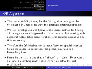 QR Algorithm Presentation | PDF