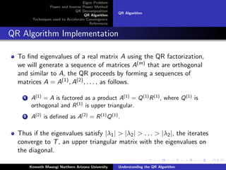 QR Algorithm Presentation | PDF