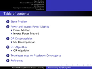 QR Algorithm Presentation | PDF