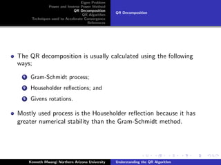 QR Algorithm Presentation | PDF
