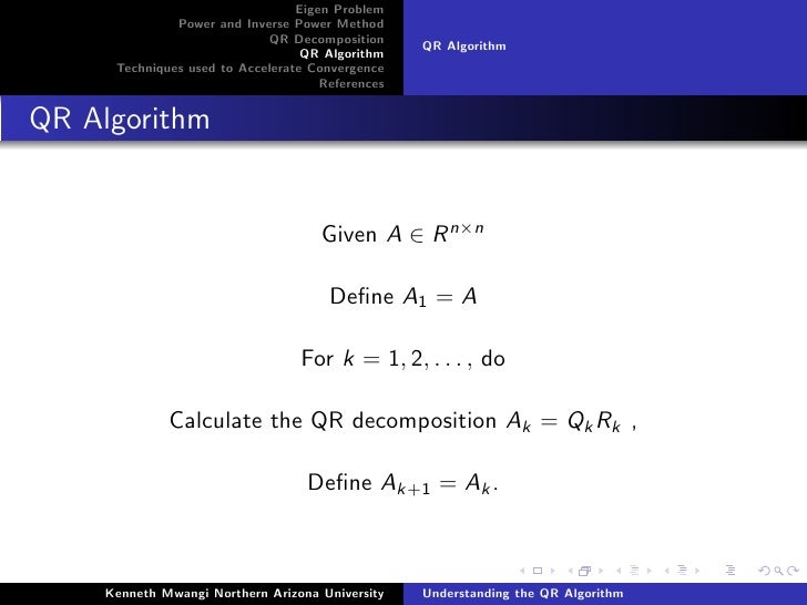 Qr Algorithm Presentation