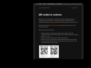 Learning and Teaching with QR codes and Augmented reality | KEY