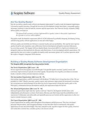 Quality-Ready Assessment sample report | PDF