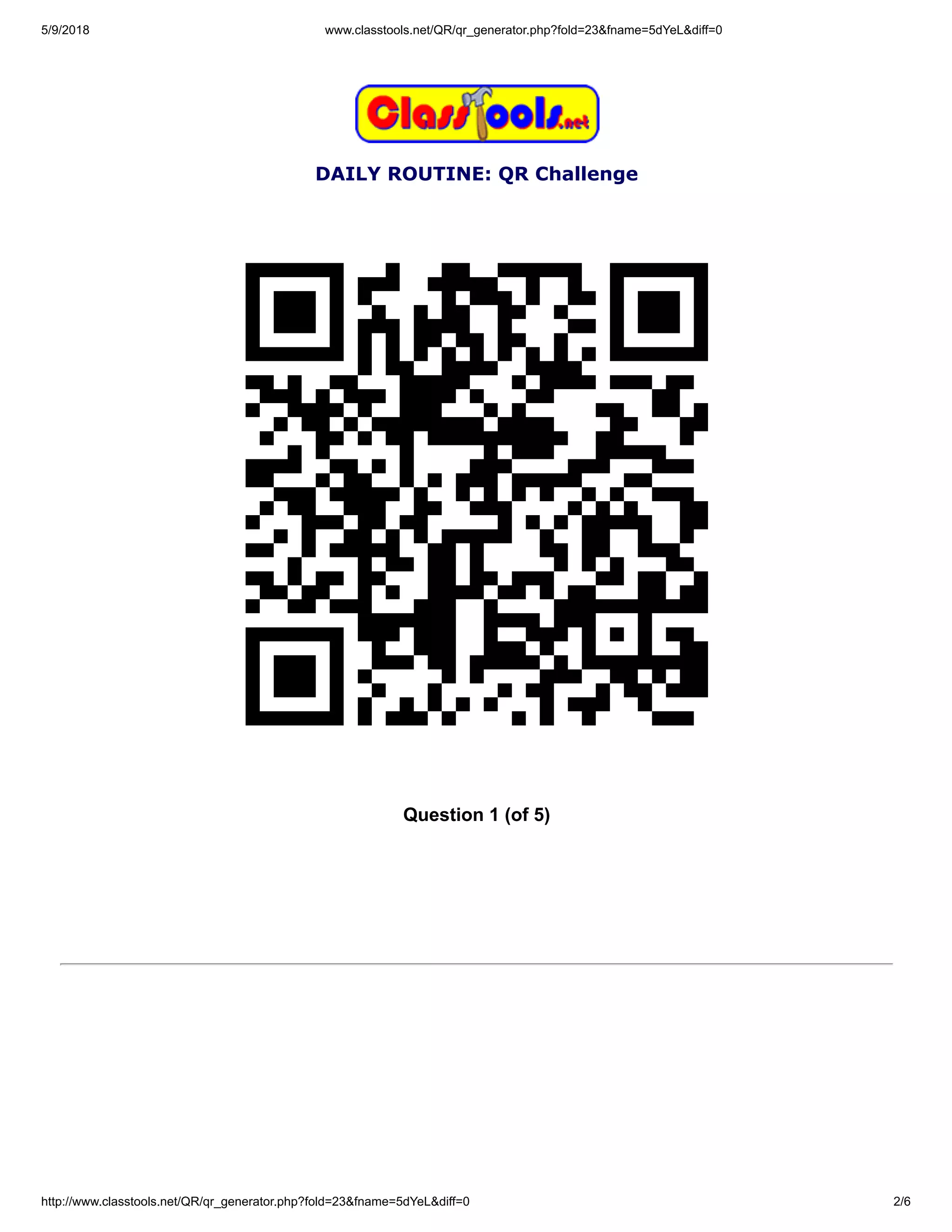 Qr challenge daily routine | PDF