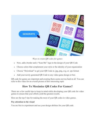 QR Code For Games: 7 Potential Benefits [Fully Explained] | PDF ...
