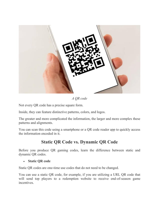 QR Code For Games: 7 Potential Benefits [Fully Explained] | PDF