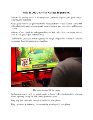 QR Code For Games: 7 Potential Benefits [Fully Explained] | PDF ...