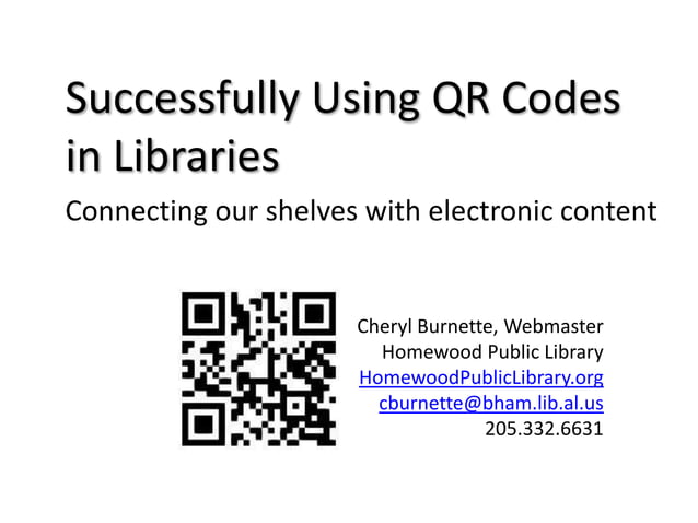Successfully Using QR Codes in Libraries | PPTX