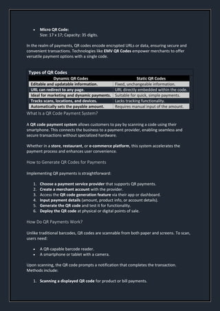 Explore QR code payments types and benefits | PDF