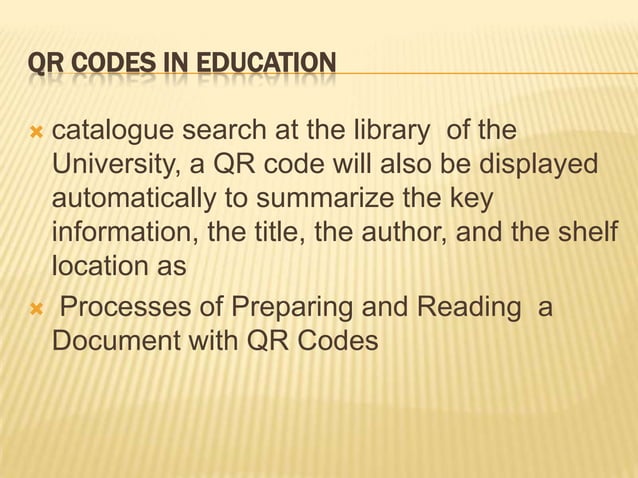 Qr code ppt | PPTX | Programming Languages | Computing