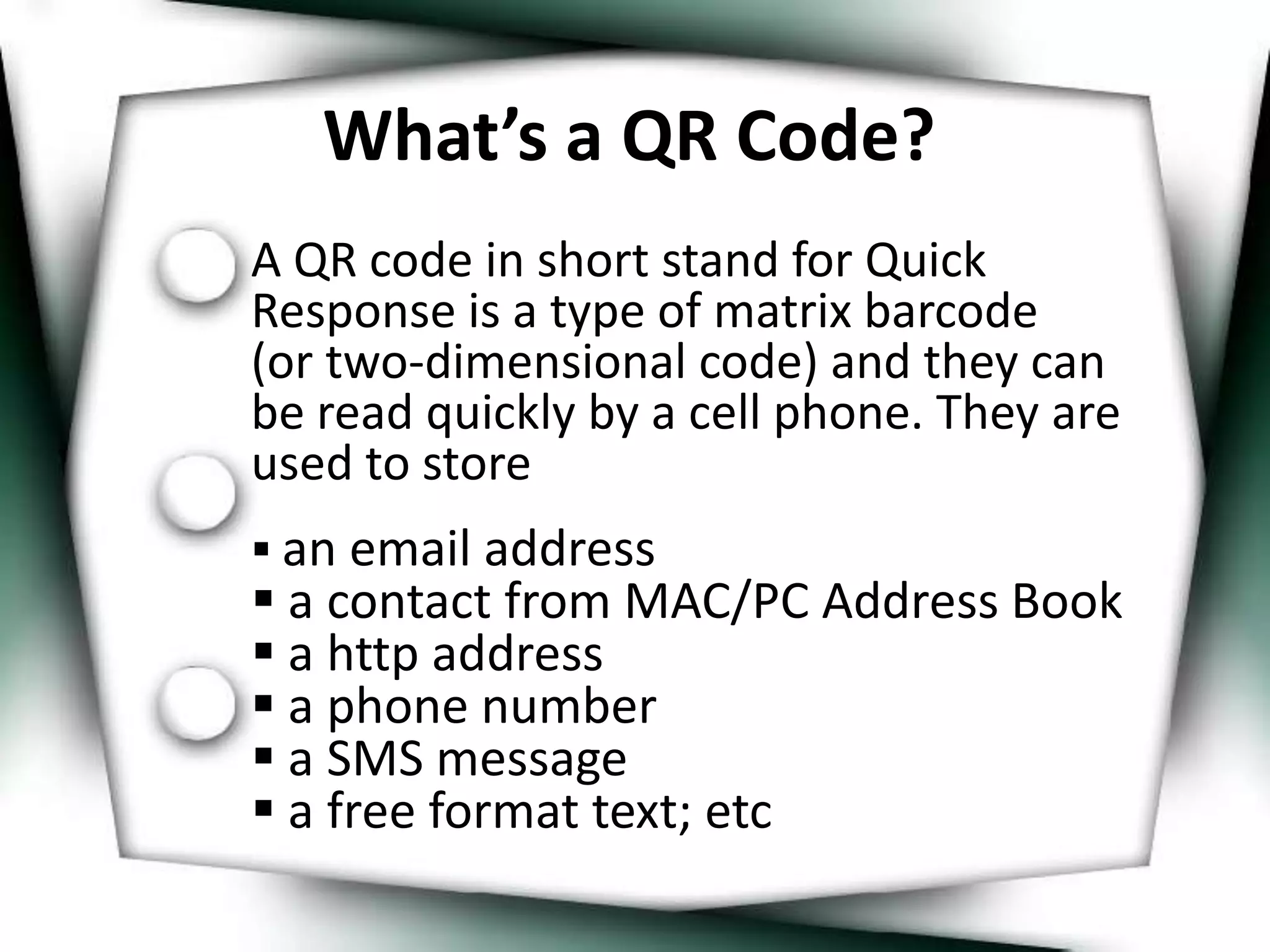 Qr Code Ppt 23 Sep 11 Ppt