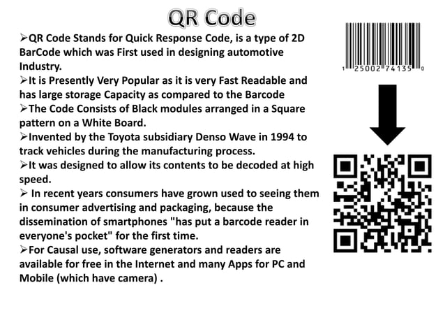 Qrcodequickresponsecode presentation | PPT