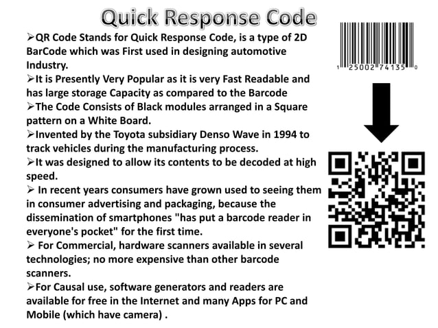 Qr code (quick response code) | PPT